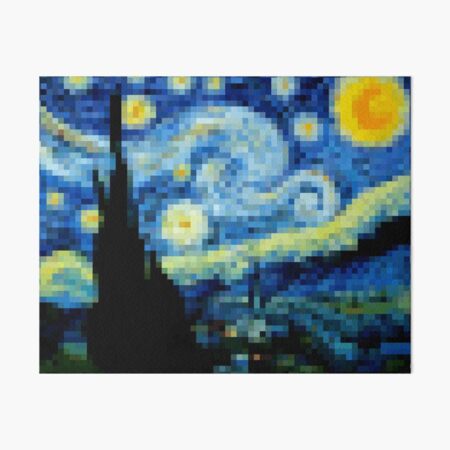 "8 bit Starry night painting " Art Board Print by AdiDsgn | Redbubble