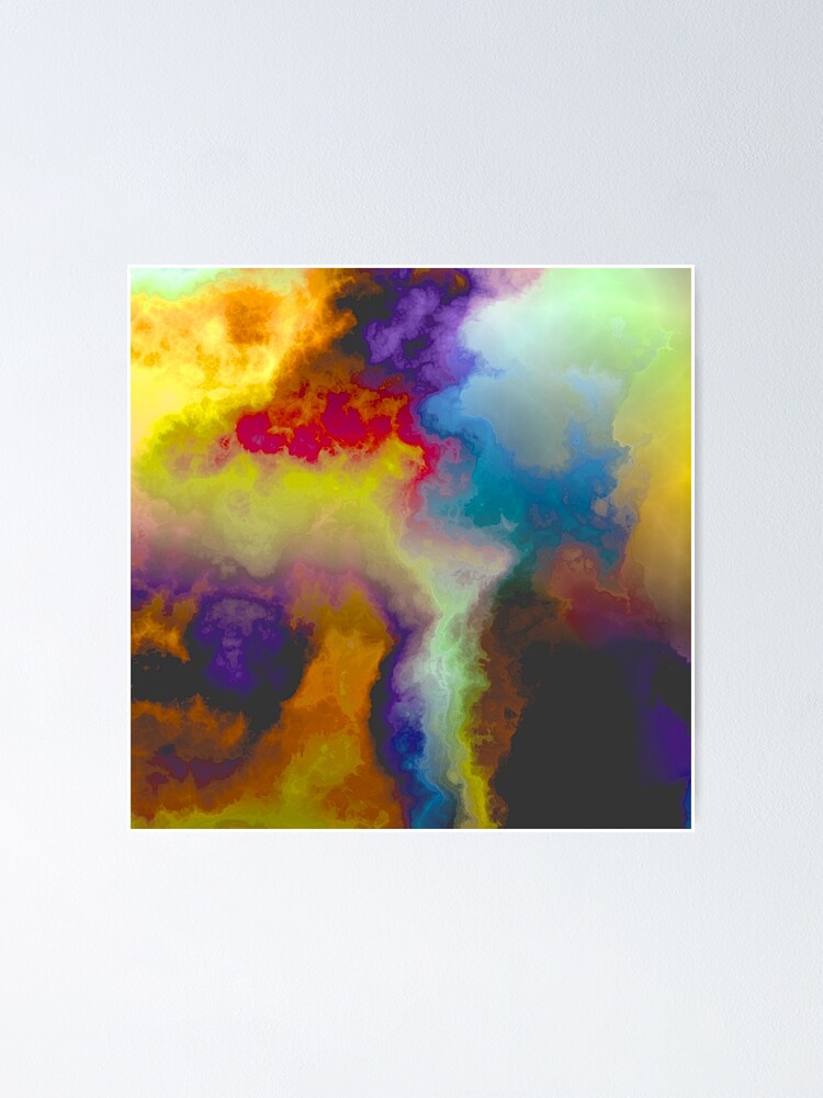 "Cloudy Cosmic Acrylic Paint Flow Marble Texture" Poster for Sale by ...