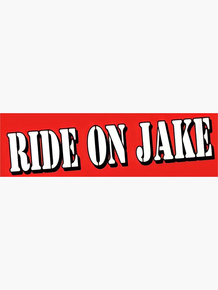 "Ride On Jake" Sticker for Sale by simonestanley | Redbubble