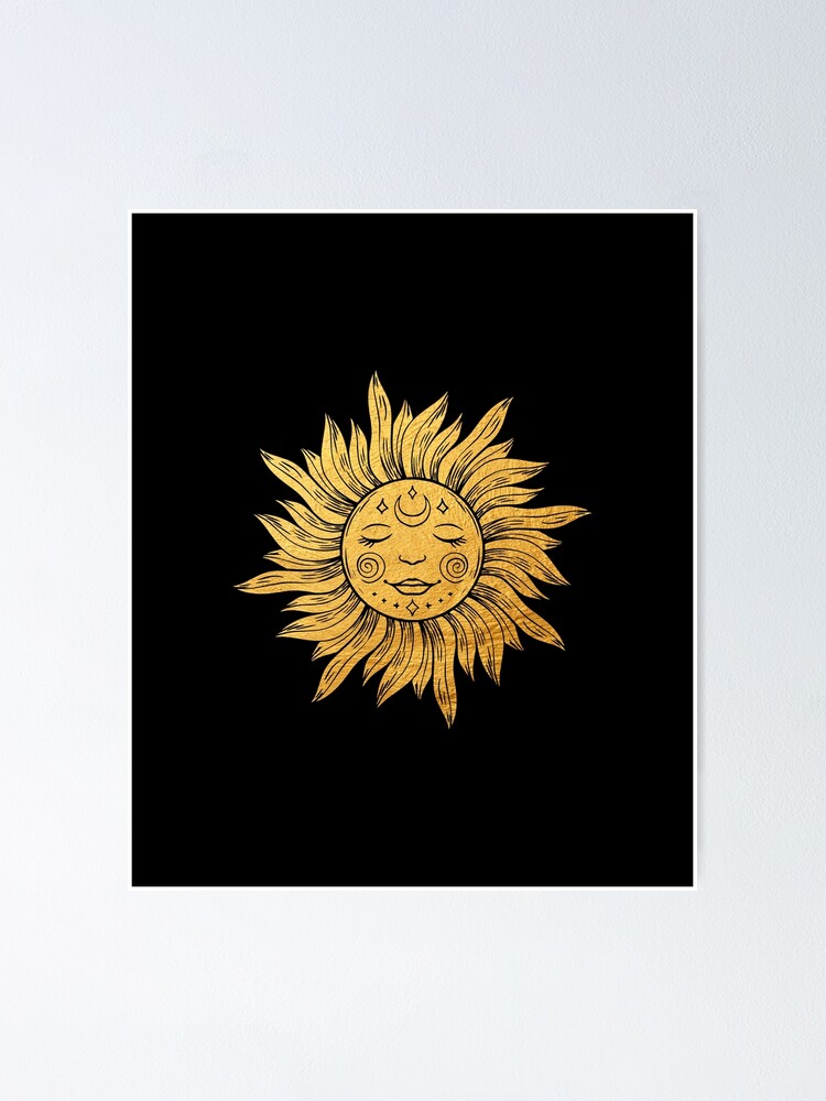 "Sun face with rays, esoteric, mystical" Poster by rattob | Redbubble