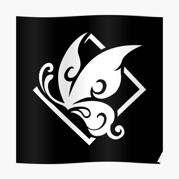 "Genshin Impact Hutao Emblem - White" Poster by GachaSlave | Redbubble