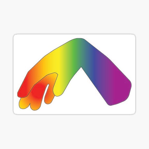 "Rainbow Hand Flick" Sticker for Sale by jules-sullivan5 | Redbubble
