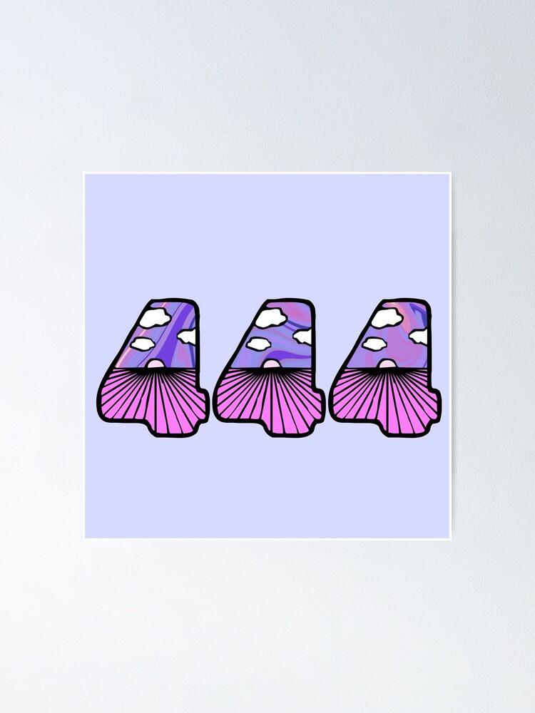 "444 Angel Numbers Sunset Typography Lettering" Poster for Sale by ...