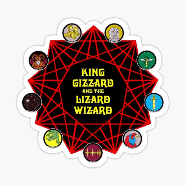 "king gizzard and the lizard wizard " Sticker for Sale by MSDdesign ...