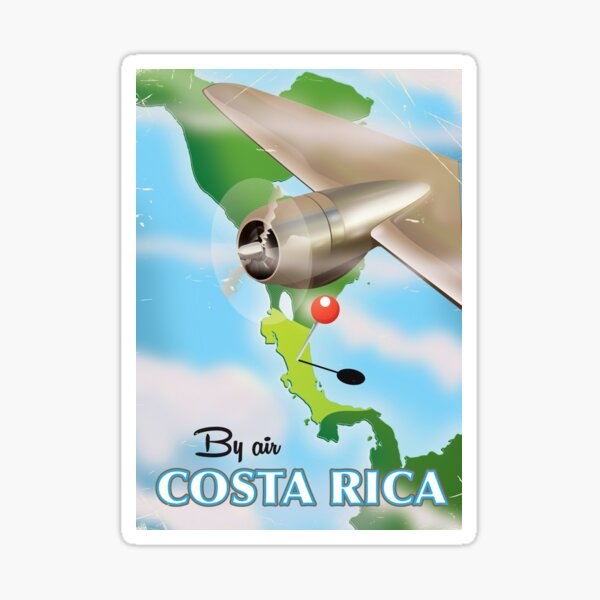 "Costa Rica Map vintage travel poster" Sticker for Sale by ...