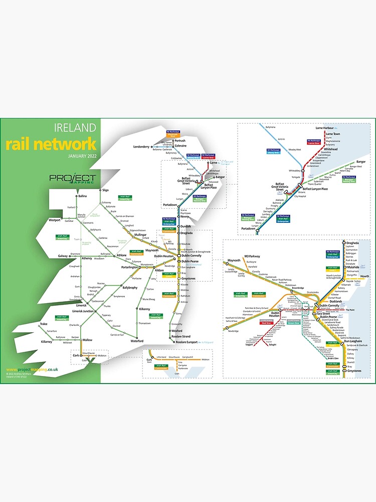 "Ireland rail train map" Poster for Sale by MrMappy | Redbubble