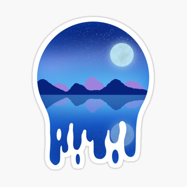 "Dripping moon landscape" Sticker by Carlamoreno | Redbubble