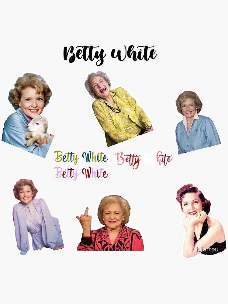 "Betty White stickers pack (contains 10 stickers)" Sticker for Sale by ...