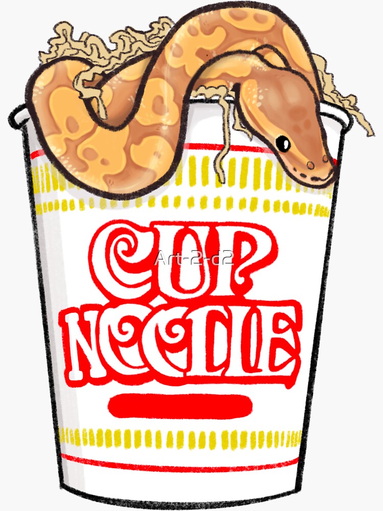 "Ball Python cup of noodle" Sticker for Sale by Art-2-d2 | Redbubble