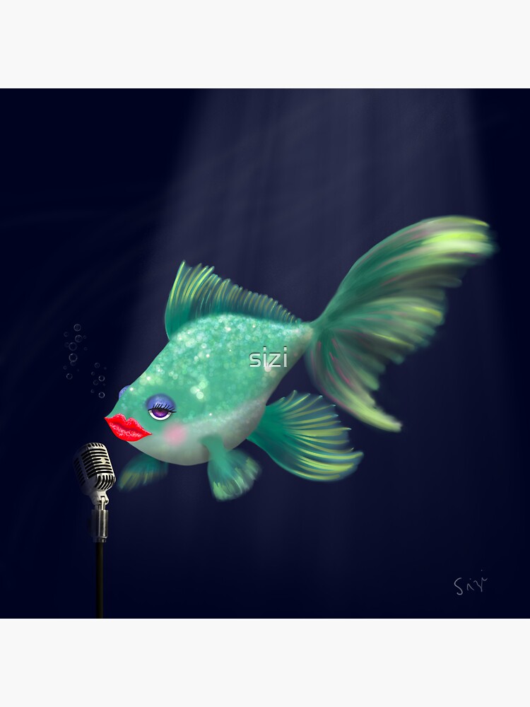 "Lady Glitter Fish Sparkles" Sticker by sizi | Redbubble