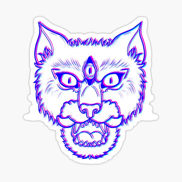 "Neon Blue Tiger" Sticker for Sale by balotus | Redbubble