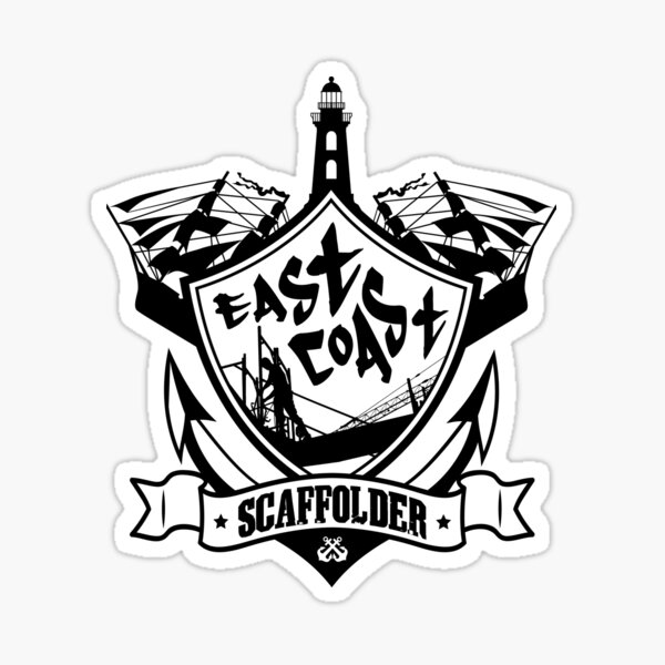 "East Coast Scaffolder" Sticker for Sale by ScaffoldMob | Redbubble