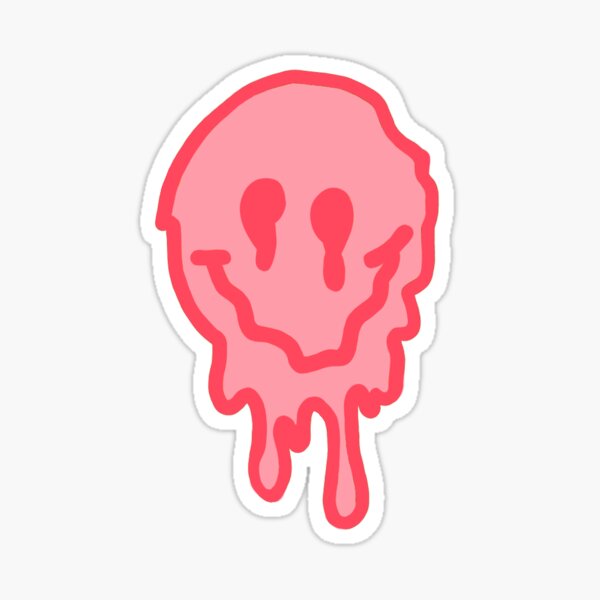 "Pink Smiley Face" Sticker for Sale by ArtByMikaylaK | Redbubble