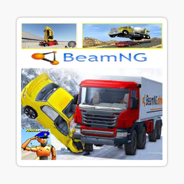 "BeamNG Crash Hard" Sticker by Fundables | Redbubble