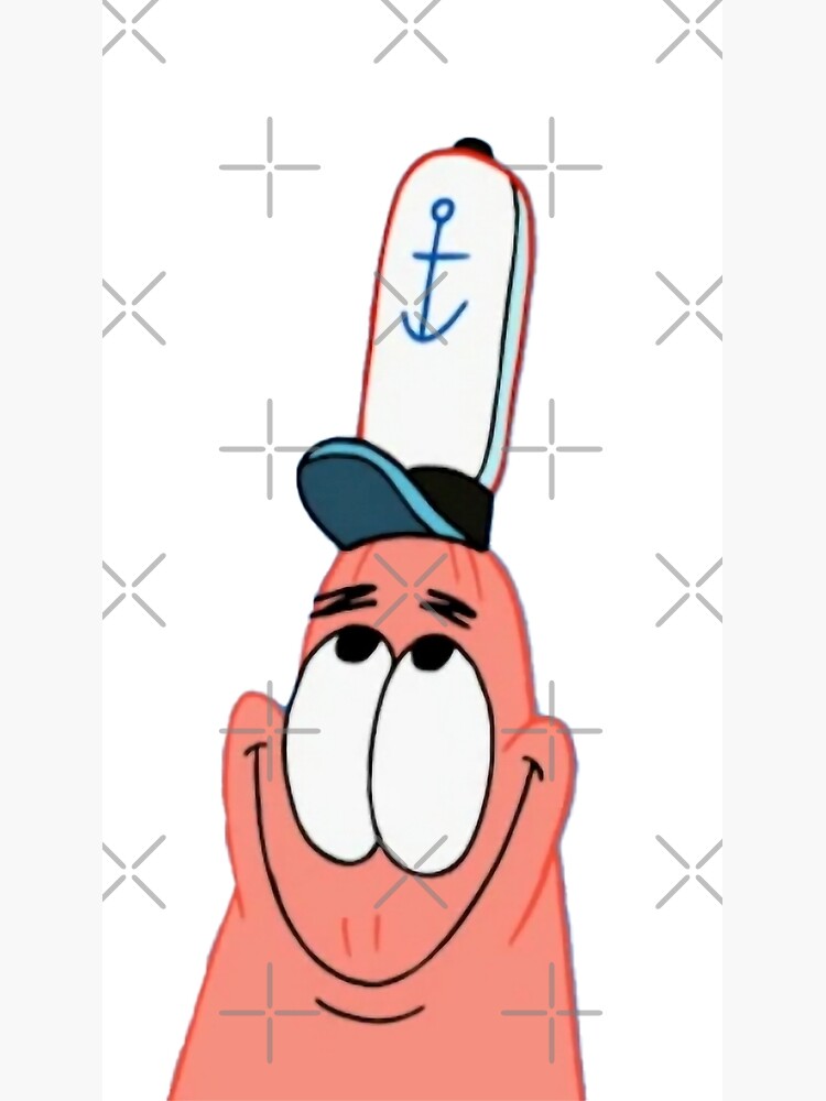 "Patrick Star wearing a Krusty Krab hat" Poster for Sale by ...