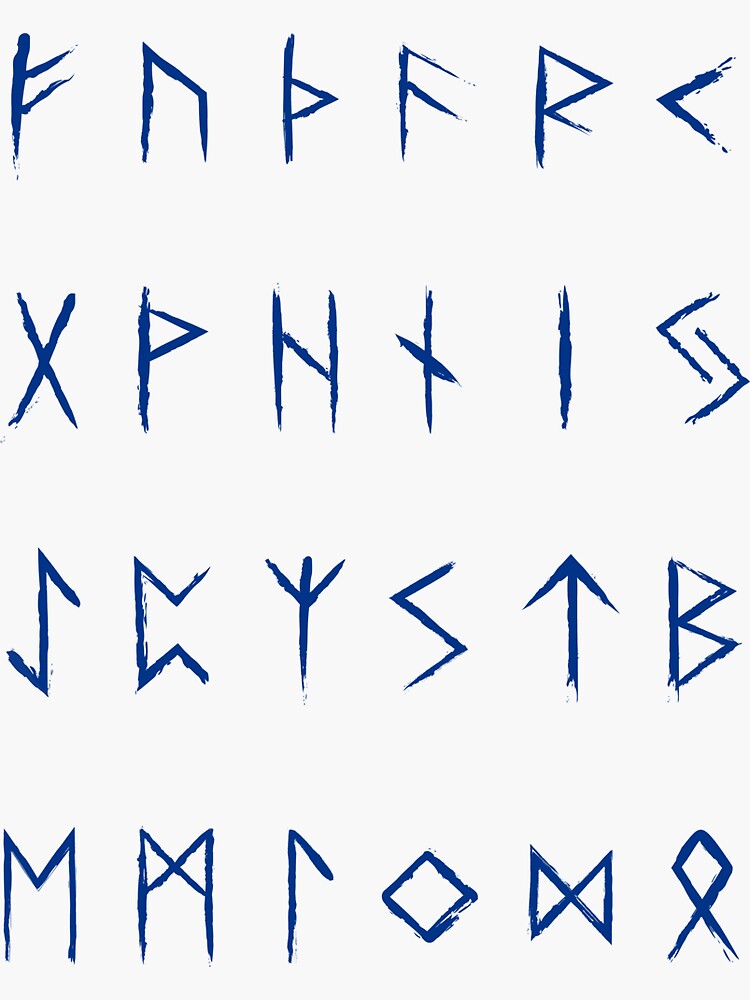 "Nordic Runes - Blue Ink" Sticker for Sale by Lidra-Redesign | Redbubble