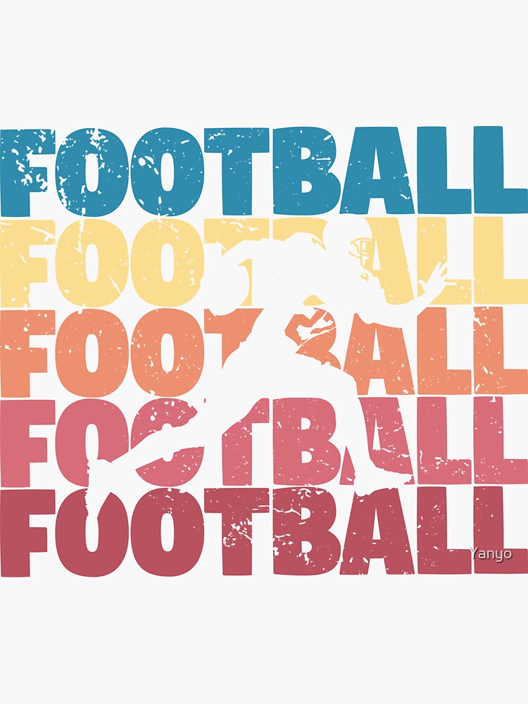 "Retro American Football 70s 80s Old School" Sticker by Yanyo | Redbubble
