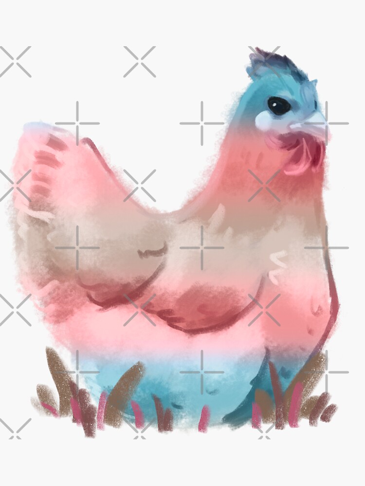 "Trans Chicken" Sticker by galaxydoom | Redbubble