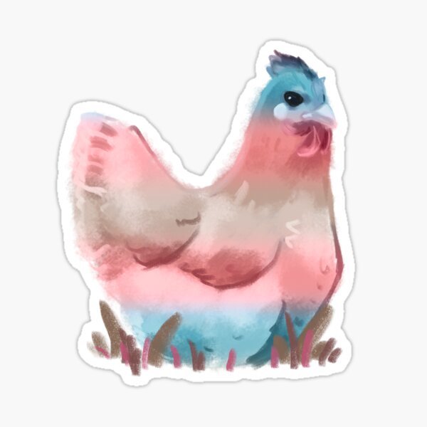 "Trans Chicken" Sticker by galaxydoom | Redbubble