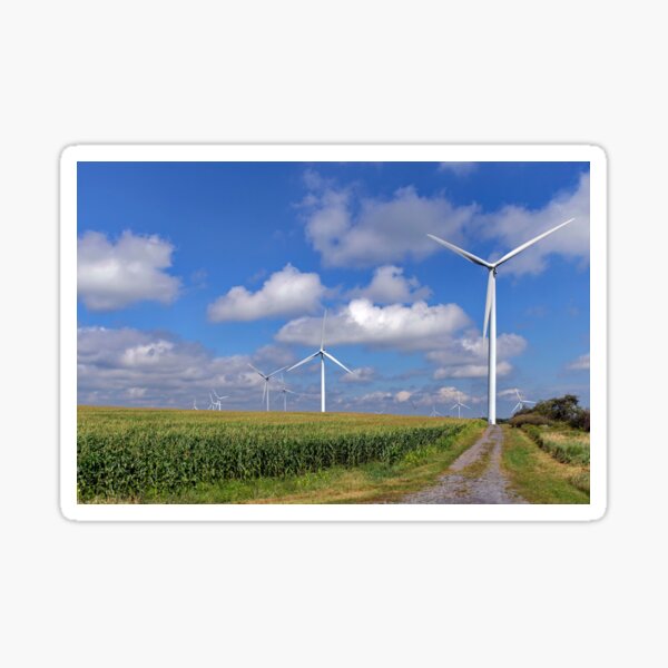"Electric Wind Turbines in Cornfield" Sticker for Sale by ...