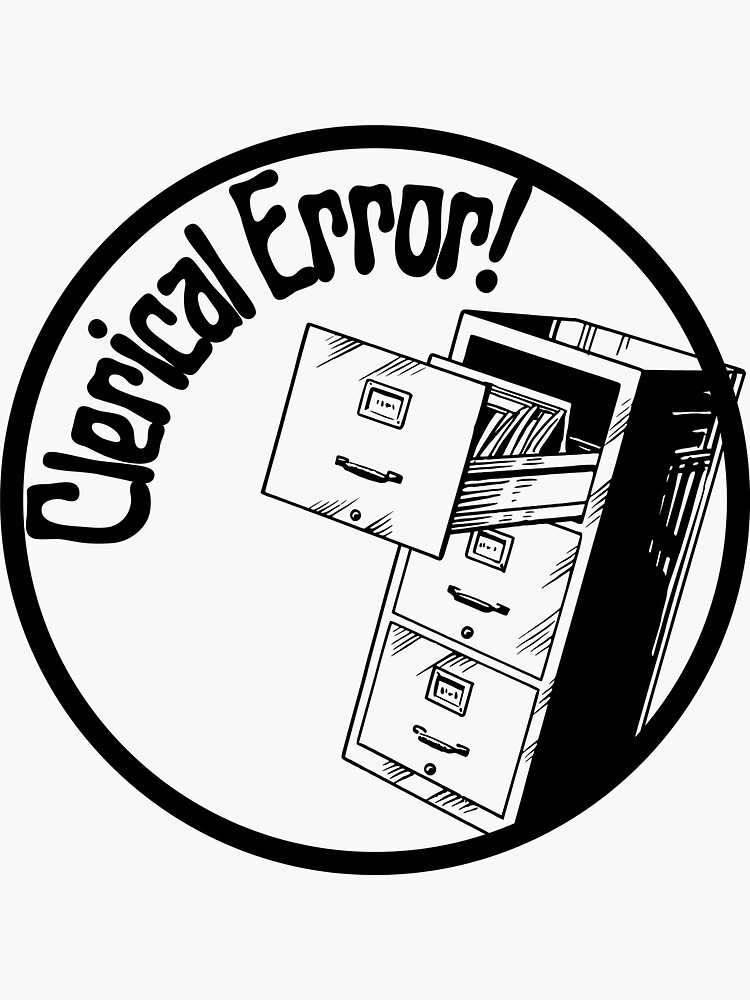 "Clerical Error" Sticker by FlyingFennec | Redbubble