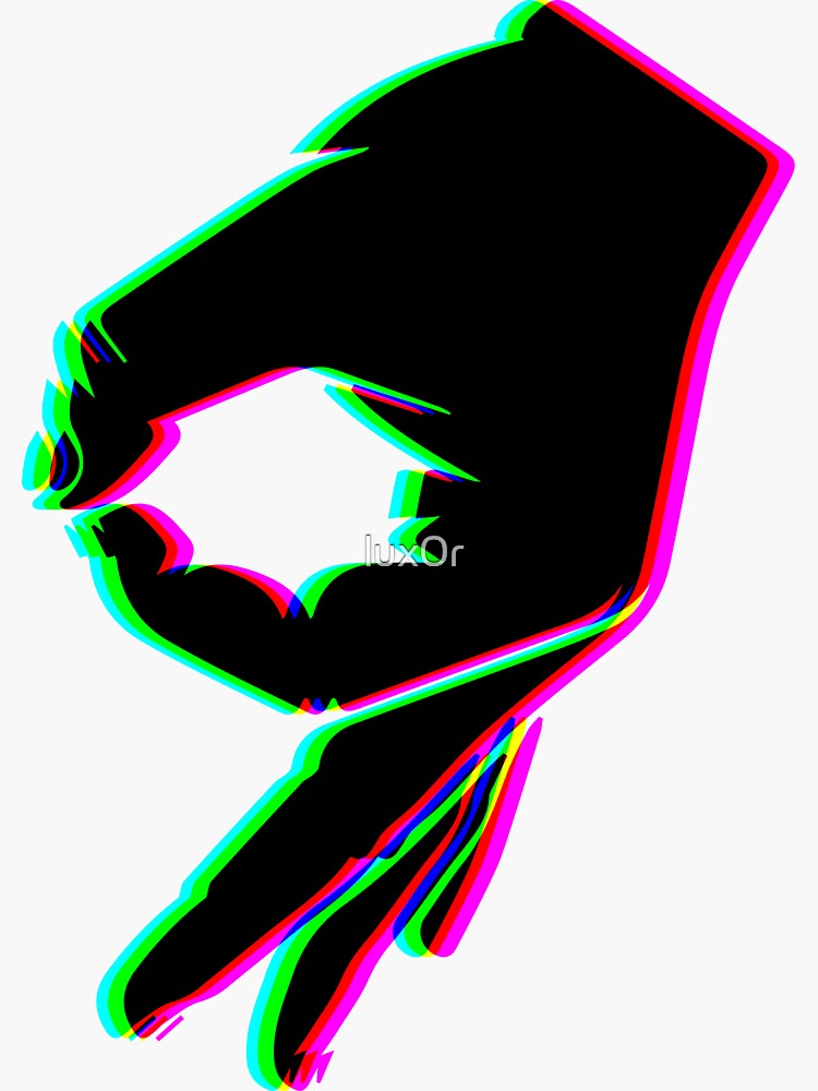 "Circle Game Gotcha Funny Made You Look Prank Hand Meme" Sticker for ...