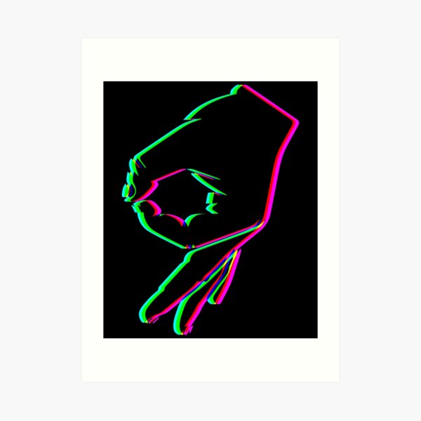 "Circle Game Gotcha Funny Made You Look Prank Hand Meme" Art Print by ...