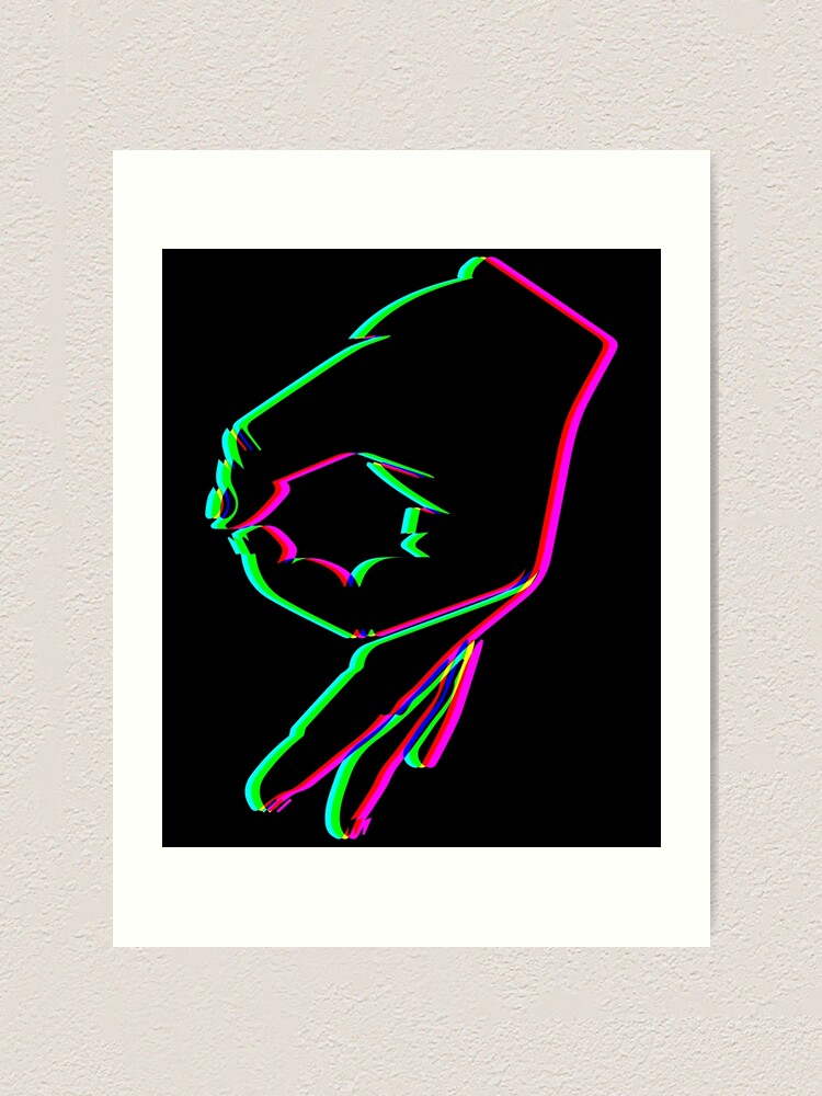 "Circle Game Gotcha Funny Made You Look Prank Hand Meme" Art Print by ...