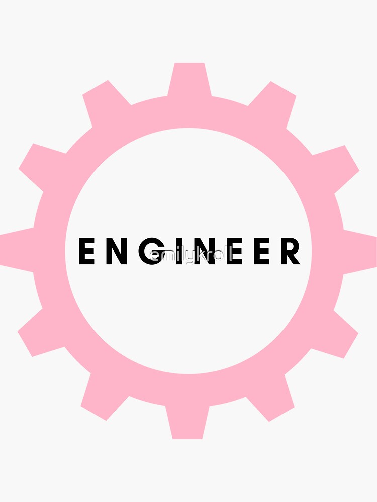 "Pink Engineer Gear" Sticker for Sale by emilykroll | Redbubble