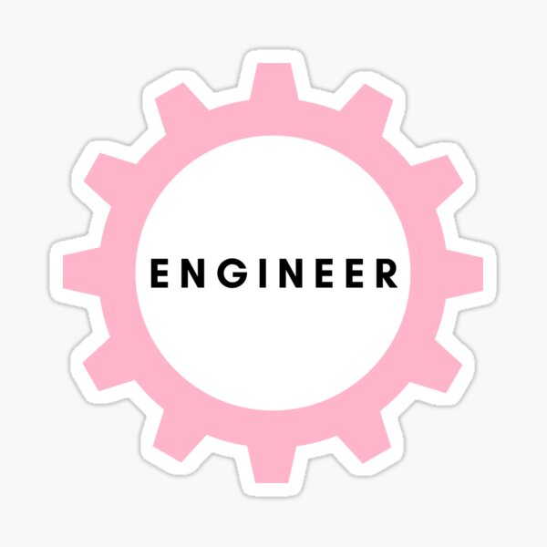 "Pink Engineer Gear" Sticker for Sale by emilykroll | Redbubble