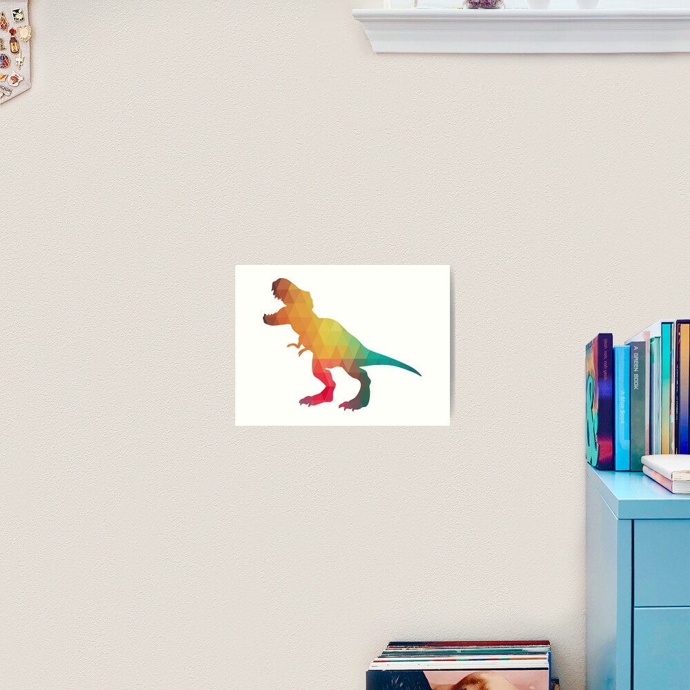 "Rainbow color T-Rex " Art Print by AdiDsgn | Redbubble