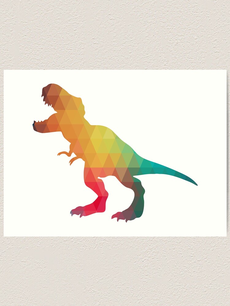 "Rainbow color T-Rex " Art Print by AdiDsgn | Redbubble
