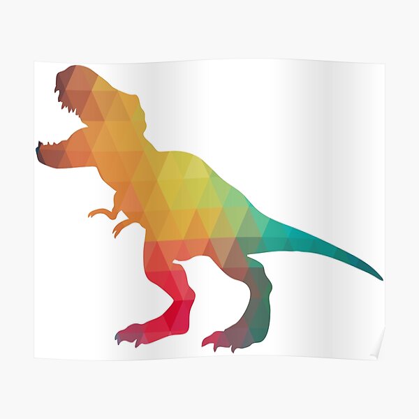 "Rainbow color T-Rex " Poster by AdiDsgn | Redbubble