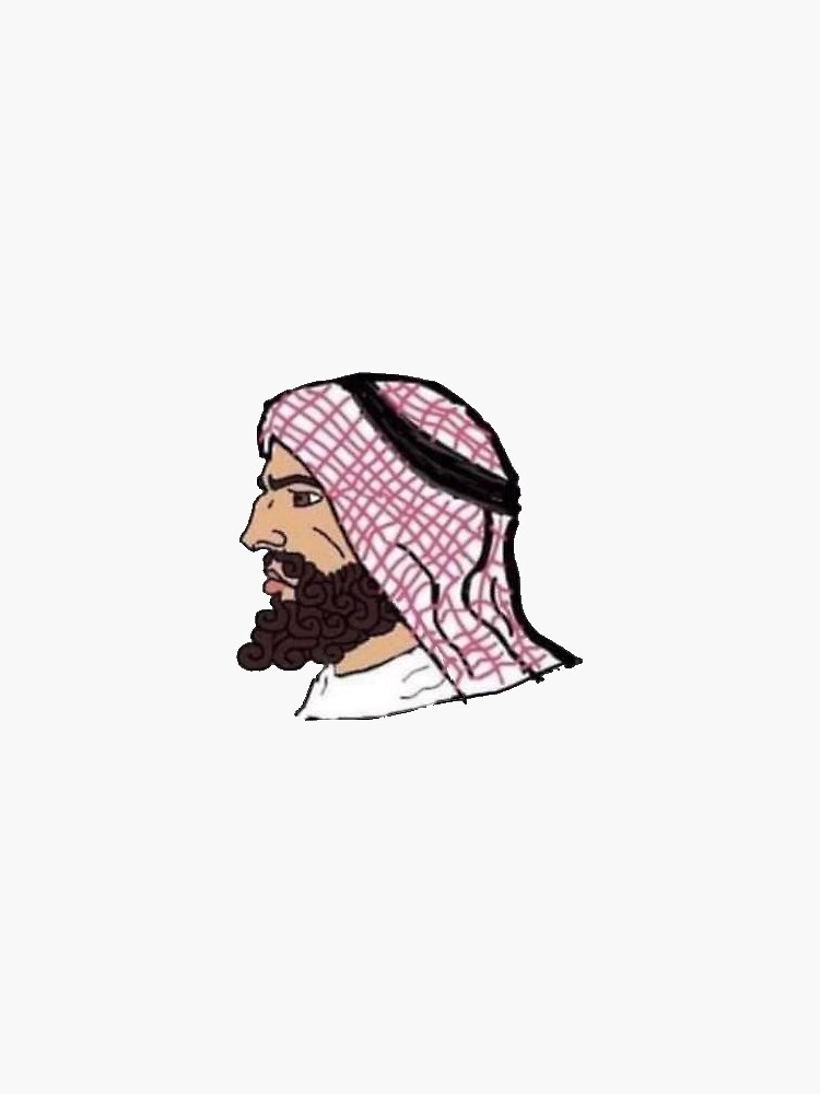 "Arab Chad Wojak" Sticker for Sale by MrPoggersdorf | Redbubble