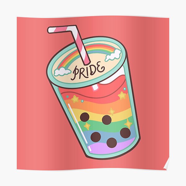 "Pride Boba Tea" Poster for Sale by NothingDesigns | Redbubble