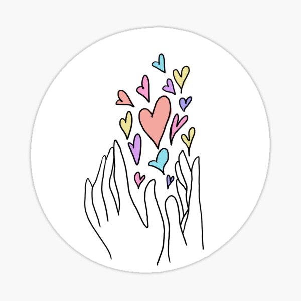 "Heart hands" Sticker for Sale by ejade-stickers | Redbubble