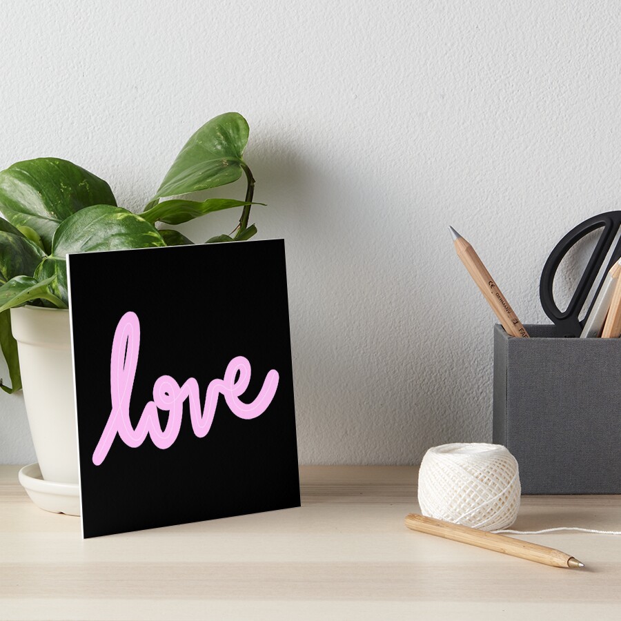 "Cursive Love Font Lettering Pink and Black, made by EndlessEmporium ...