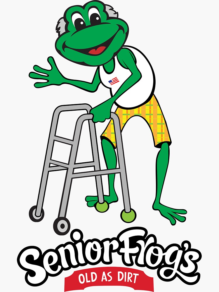 "Senior Frog's" Sticker by PeteMiser | Redbubble