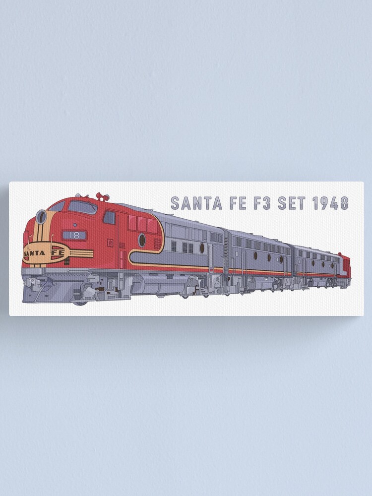 "Santa Fe F3 Set 1948 Carbody Diesel Locomotive Train Railfan Diagram ...
