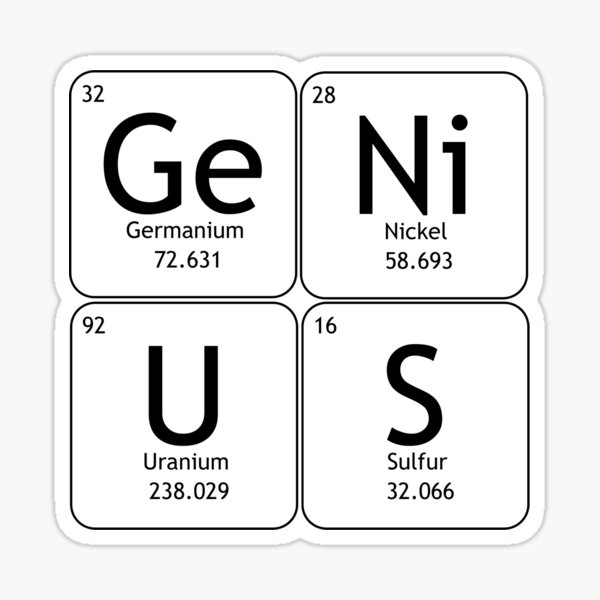 "GeNiUS" Sticker for Sale by JCDesignsUK | Redbubble