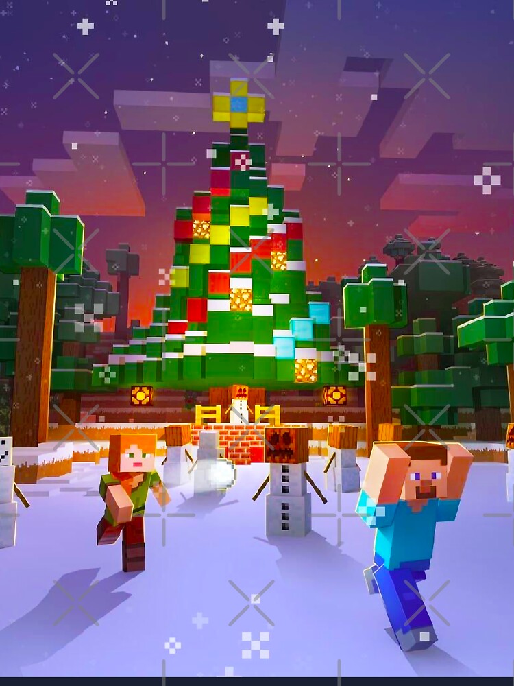 "Minecraft Christmas Scenery" Kids T-Shirt for Sale by ddkart | Redbubble