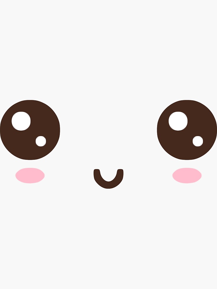 "Happy Kawaii Face" Sticker by WallpaperHero | Redbubble