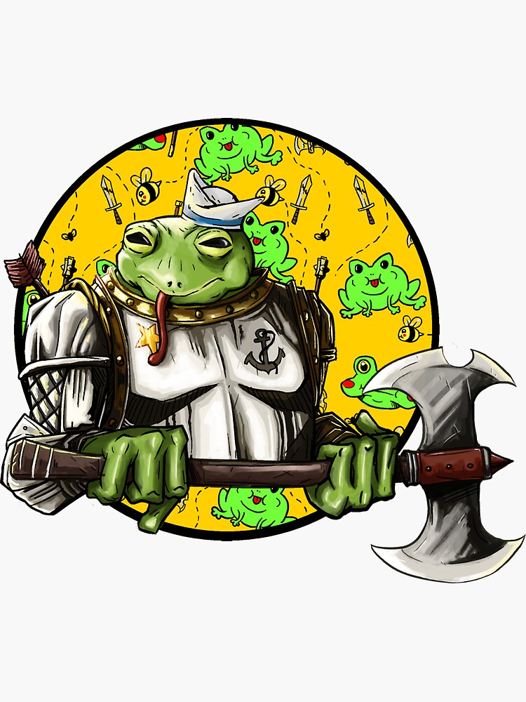 "big frog with axe" Sticker for Sale by Gabriel-Dutra | Redbubble