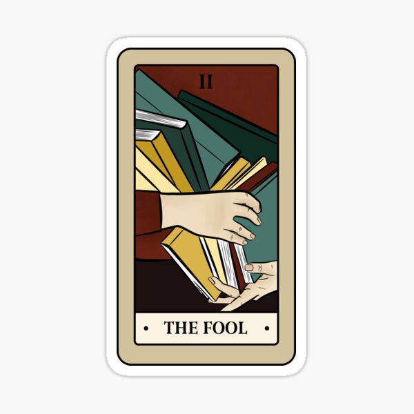 "Bookish Tarot - The Fool" Sticker for Sale by indiebookster | Redbubble