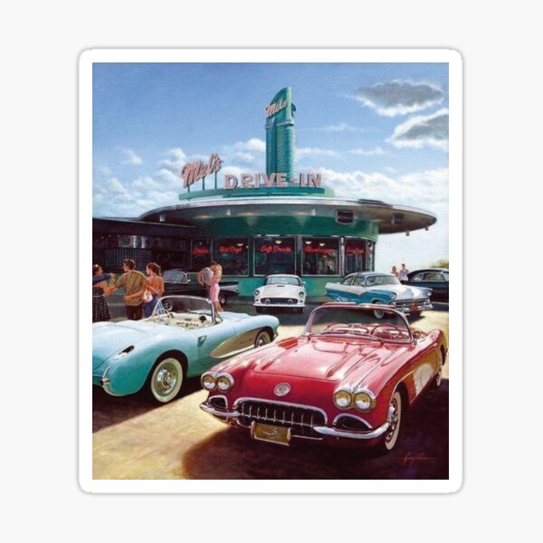 "Vintage Classic Cars Aesthetic " Sticker for Sale by Retro90sKid ...