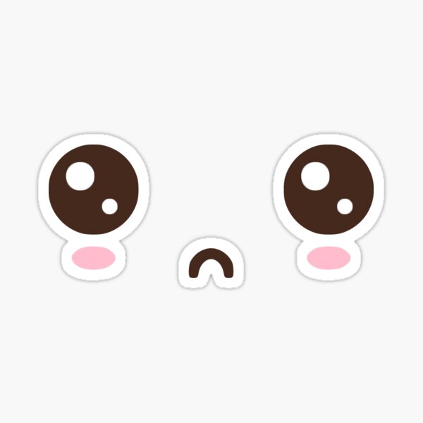 "Frowning Kawaii Face" Sticker for Sale by WallpaperHero | Redbubble