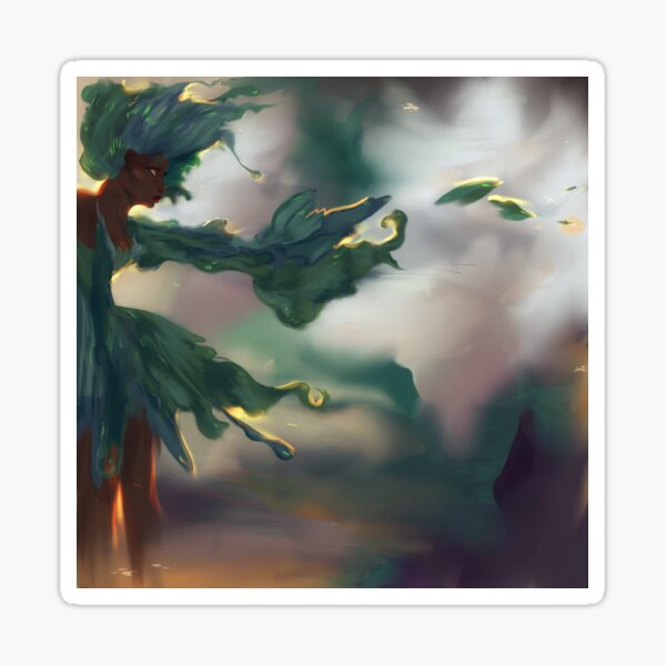 "Emerald Fae" Sticker by ArtByKimeee | Redbubble