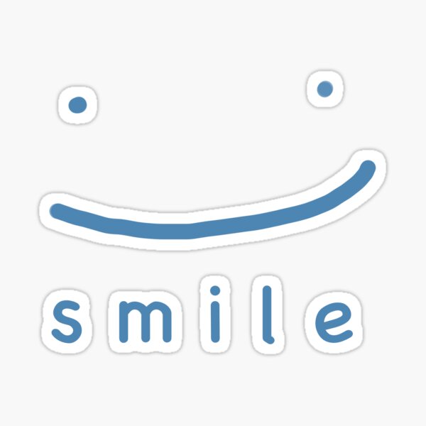 "Dream blue smiley face " Sticker by RatDoesStuff | Redbubble