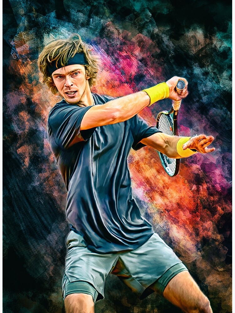 Andrey Rublev Of Russia Plays Forehand. Emotional Digital Artwork ...