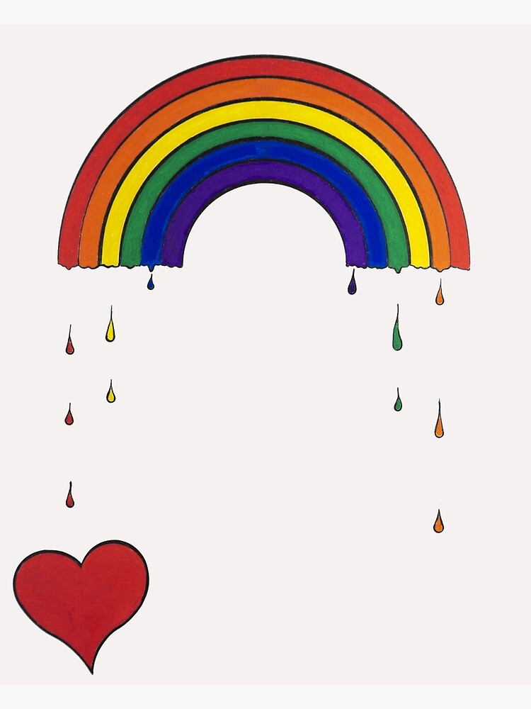 Póster «Un arco iris con un corazón recién pintado... Coloreado por ...